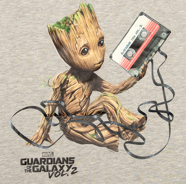 Marvel: Guardians of the Galaxy 'Groot Unwinding' Grey Marl Adult T ...