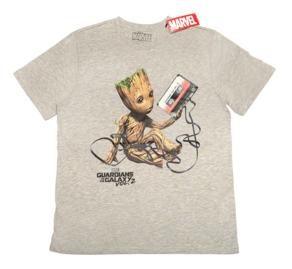 Marvel: Guardians of the Galaxy 'Groot Unwinding' Grey Marl Adult T ...
