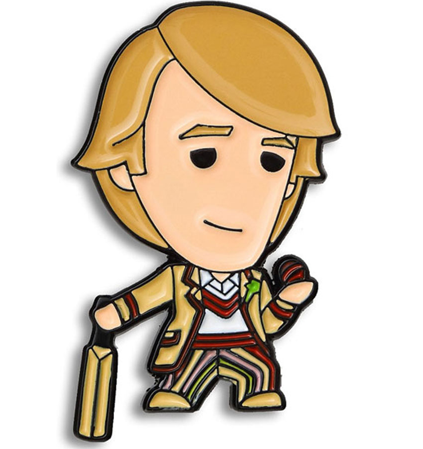 Doctor Who Fifth Doctor Playing Cricket Chibi Style Pin Badge - Serving ...