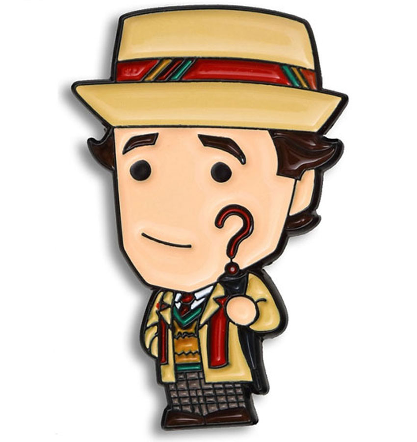 Doctor Who Seventh Doctor with Question Mark Umbrella Chibi Style Pin ...