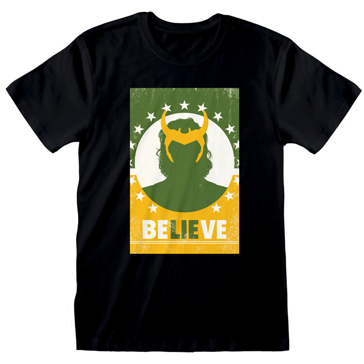 Marvel: Loki 'Believe' Black Adult T-Shirts - Serving Who fans and ...