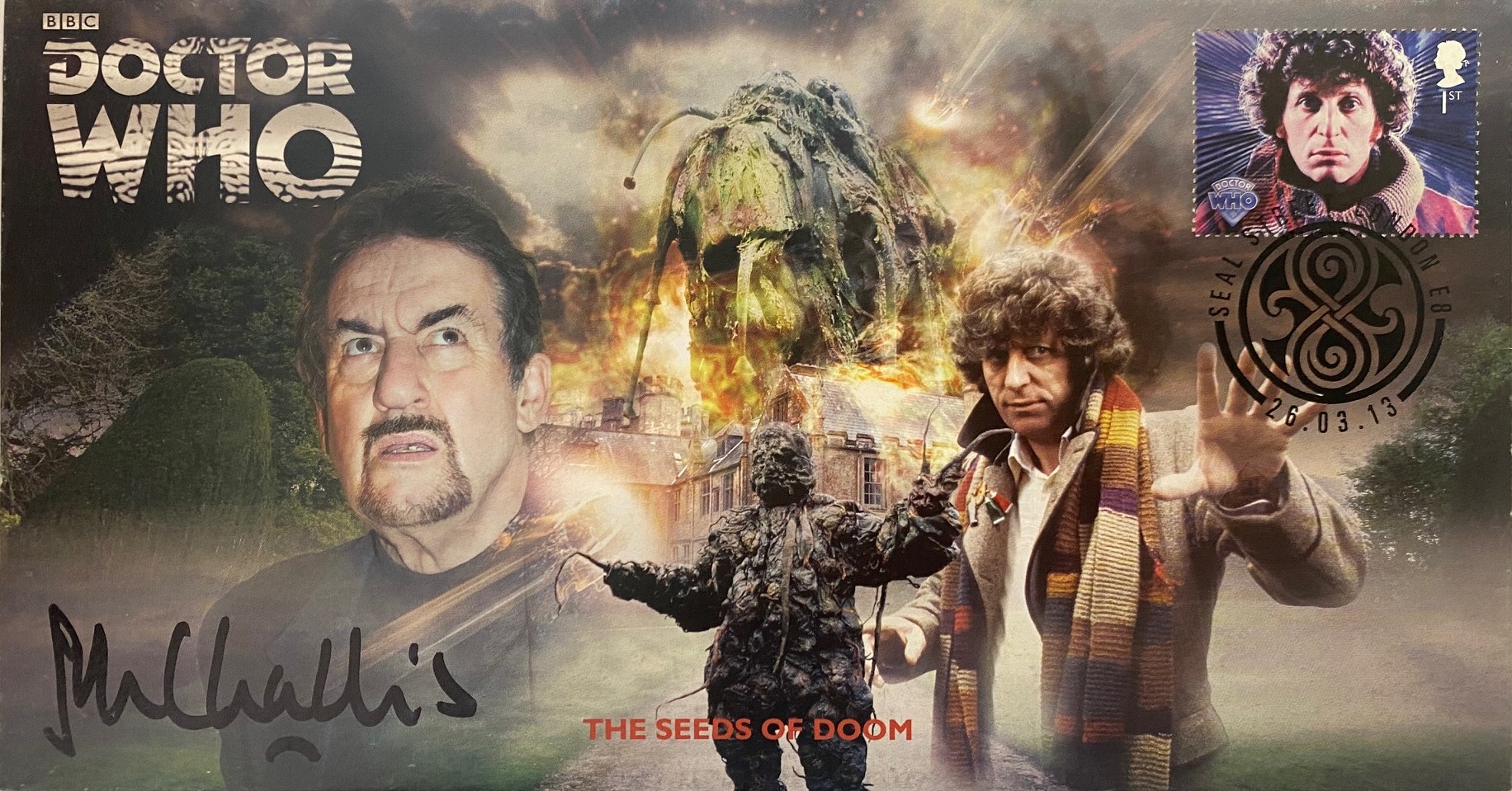Doctor Who The Seeds of Doom Collectble Stamp Cover Signed by JOHN ...