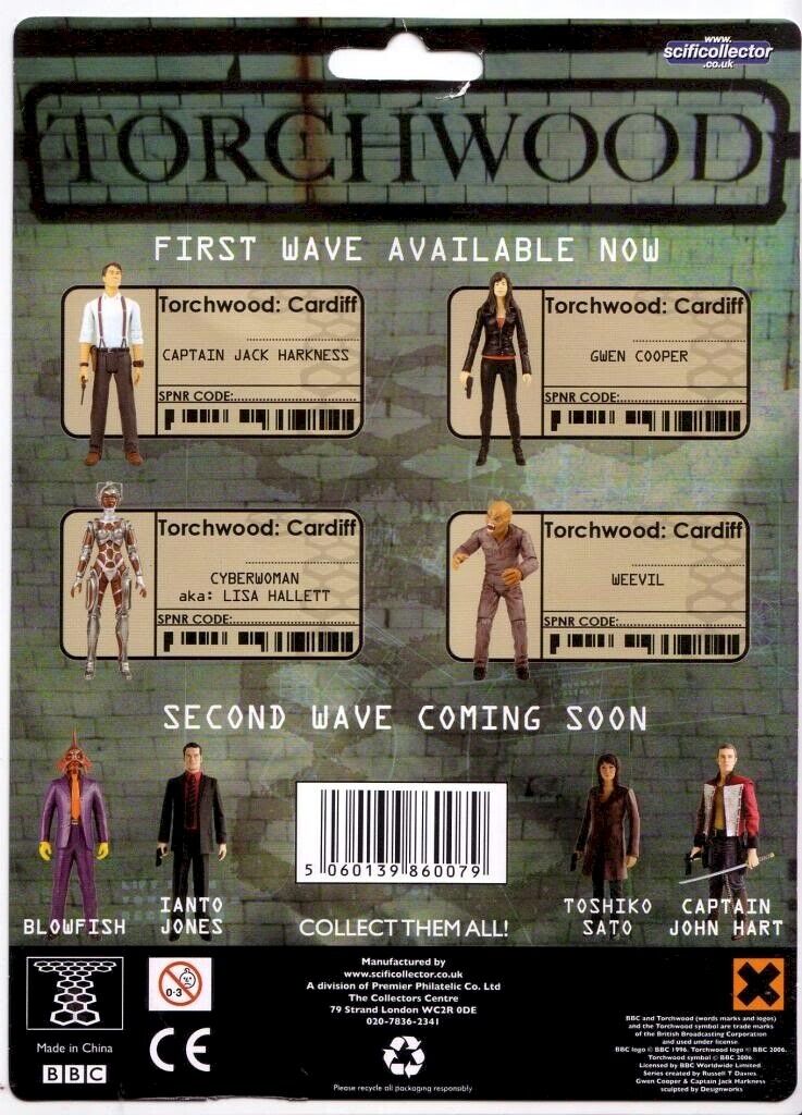Torchwood Action Figure Bundle Captain Jack, Gwen & a Weevil Army of 4 ...